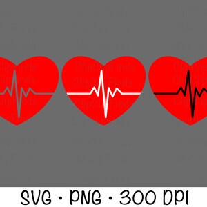 Heart Beat SVG Vector File Heartbeat PNG Transparent - Etsy