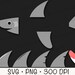 Shark Head SVG, Shark Fin, Shark Tail, Shark Tooth, Shark Body Parts ...