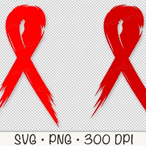 Distressed Red Ribbon SVG: Awareness Clipart (digital Download) - Etsy
