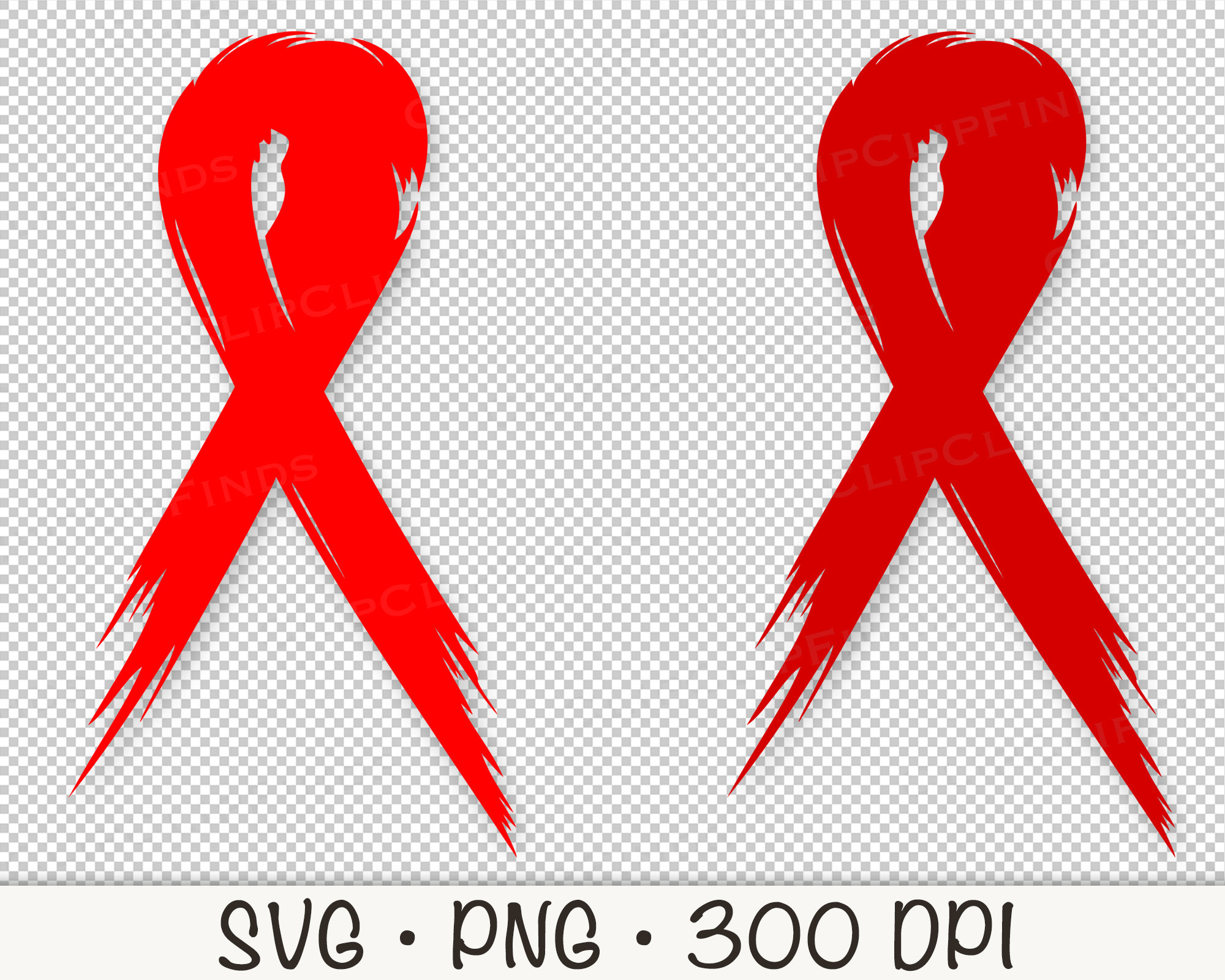 Distressed Red Ribbon SVG: Awareness Clipart (digital Download) - Etsy