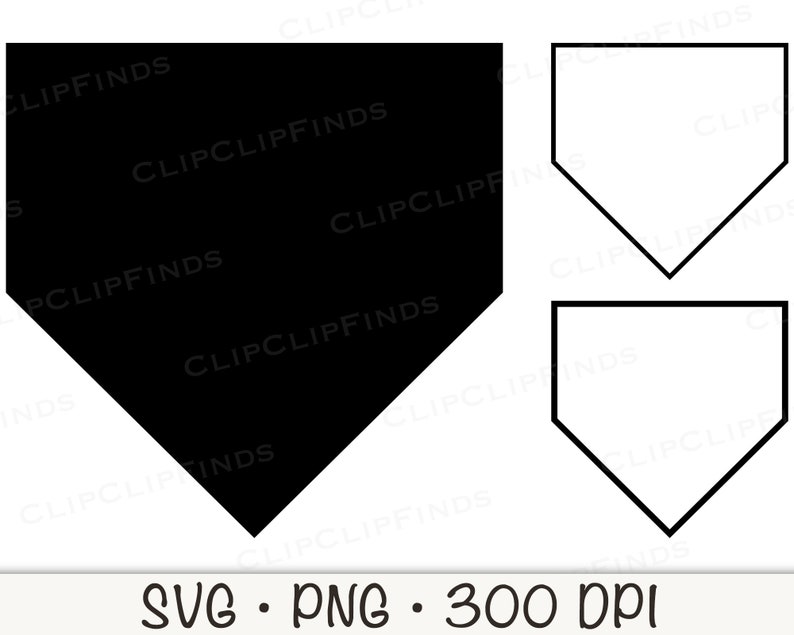 Baseball Home Plate SVG Home Plate Outline Vector Cut File - Etsy