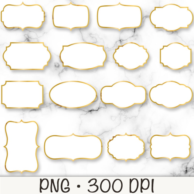 Gold Border Labels - Etsy