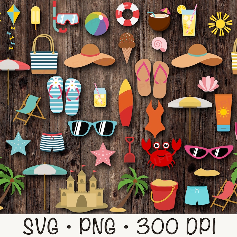 Beach Bucket Clipart - Etsy