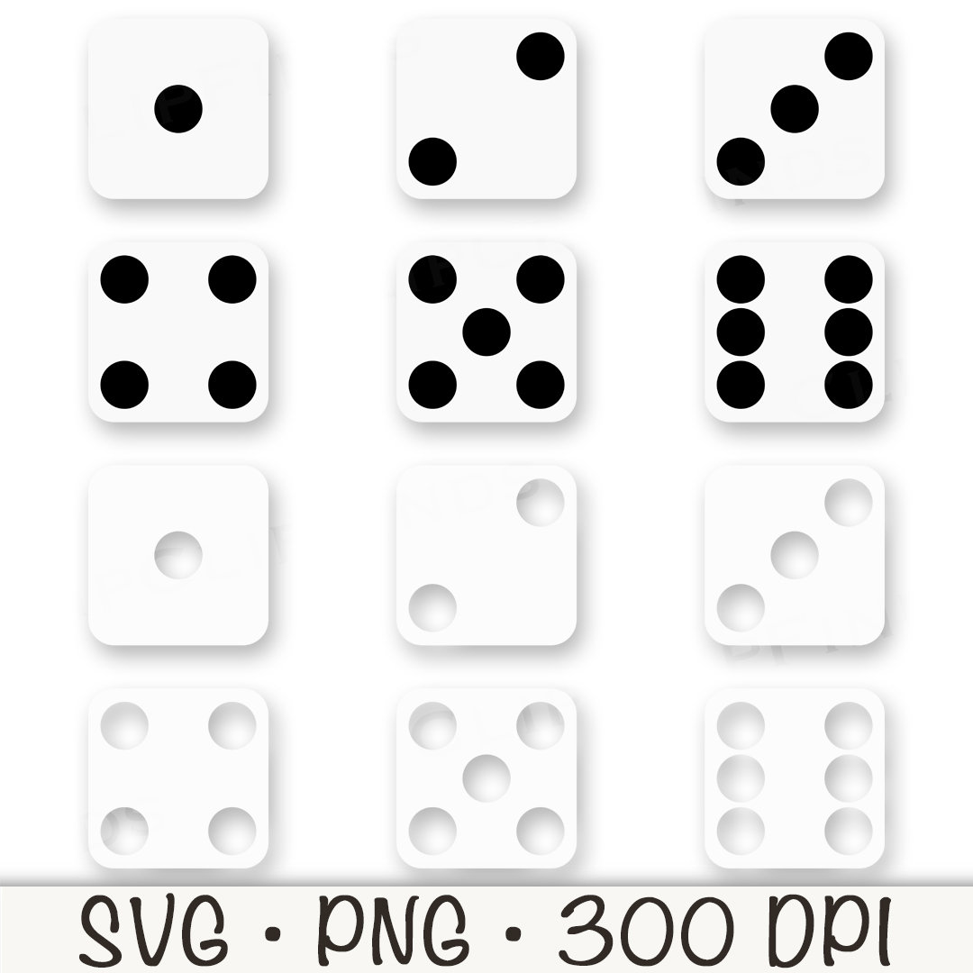 Dice Clipart: White Board Game Dice SVG PNG (digital Download) - Etsy