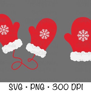 Santa Claus Mittens Santa Gloves Mittens With String SVG - Etsy