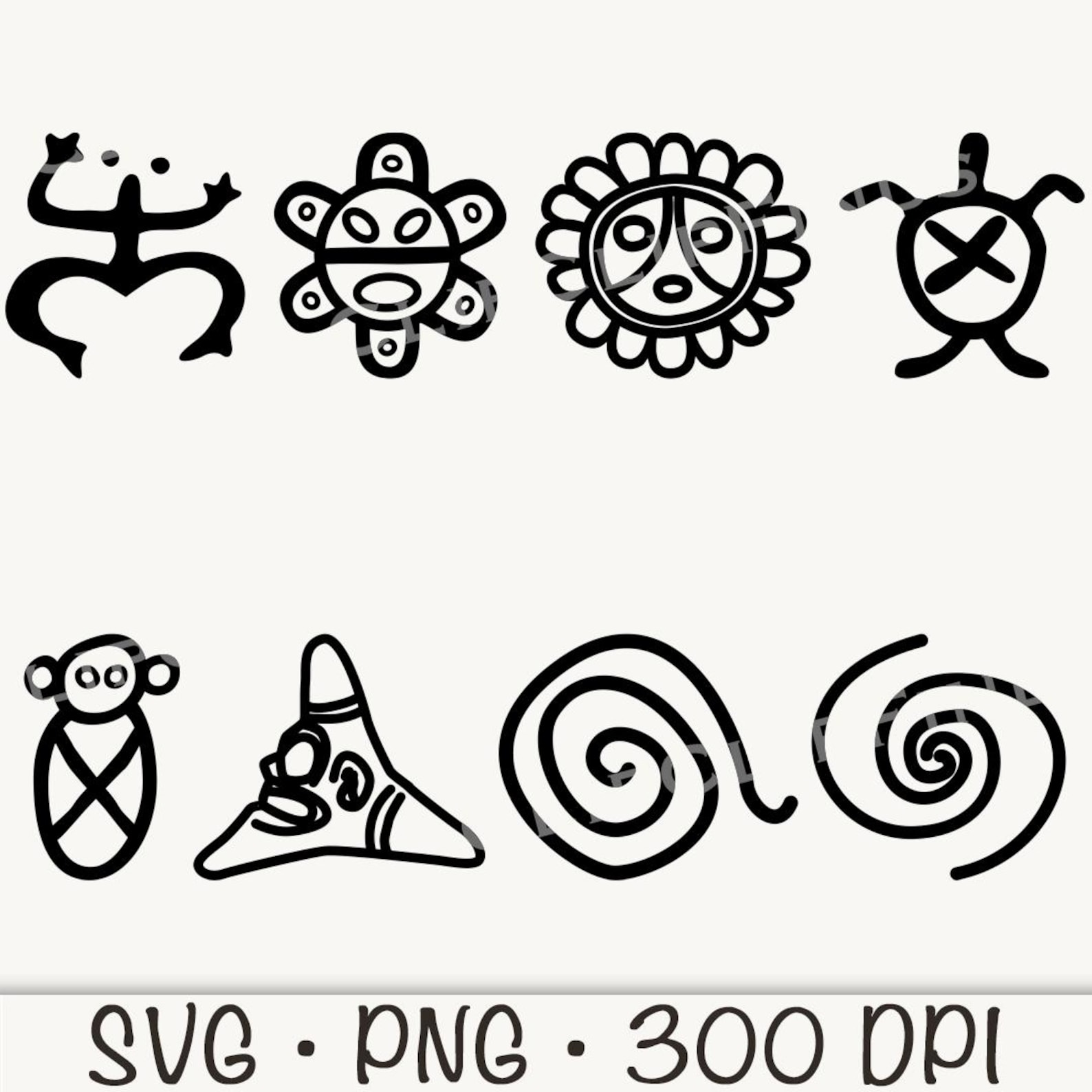 Taino Icon Symbols SVG, Puerto Rico, Taino Silhouette, Coqui, Boricua ...
