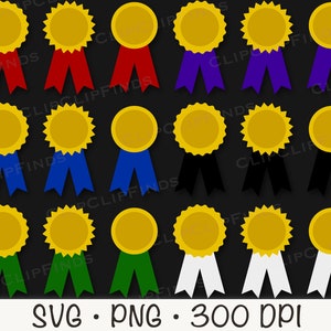 Award Ribbon Medal SVG, First Place, Award PNG, Gold Medal PNG, Blue ...