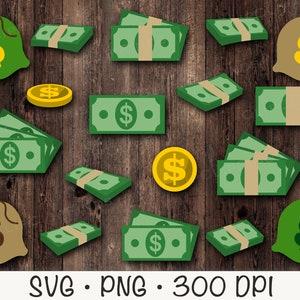 Money SVG, Money Clipart, Money PNG, Bag of Money, Gold Coin, Dollar ...