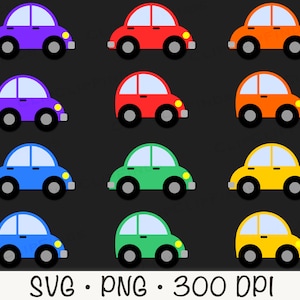 Car SVG, Cute Kid's Car SVG, Cars Clipart, Baby Cars, Boy, Colorful ...