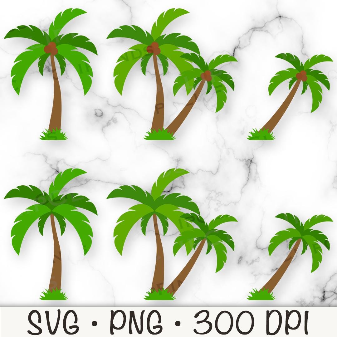 Coconut Palm Tree, SVG PNG, Tropical Tree, Vacation, Island, Hawaii ...