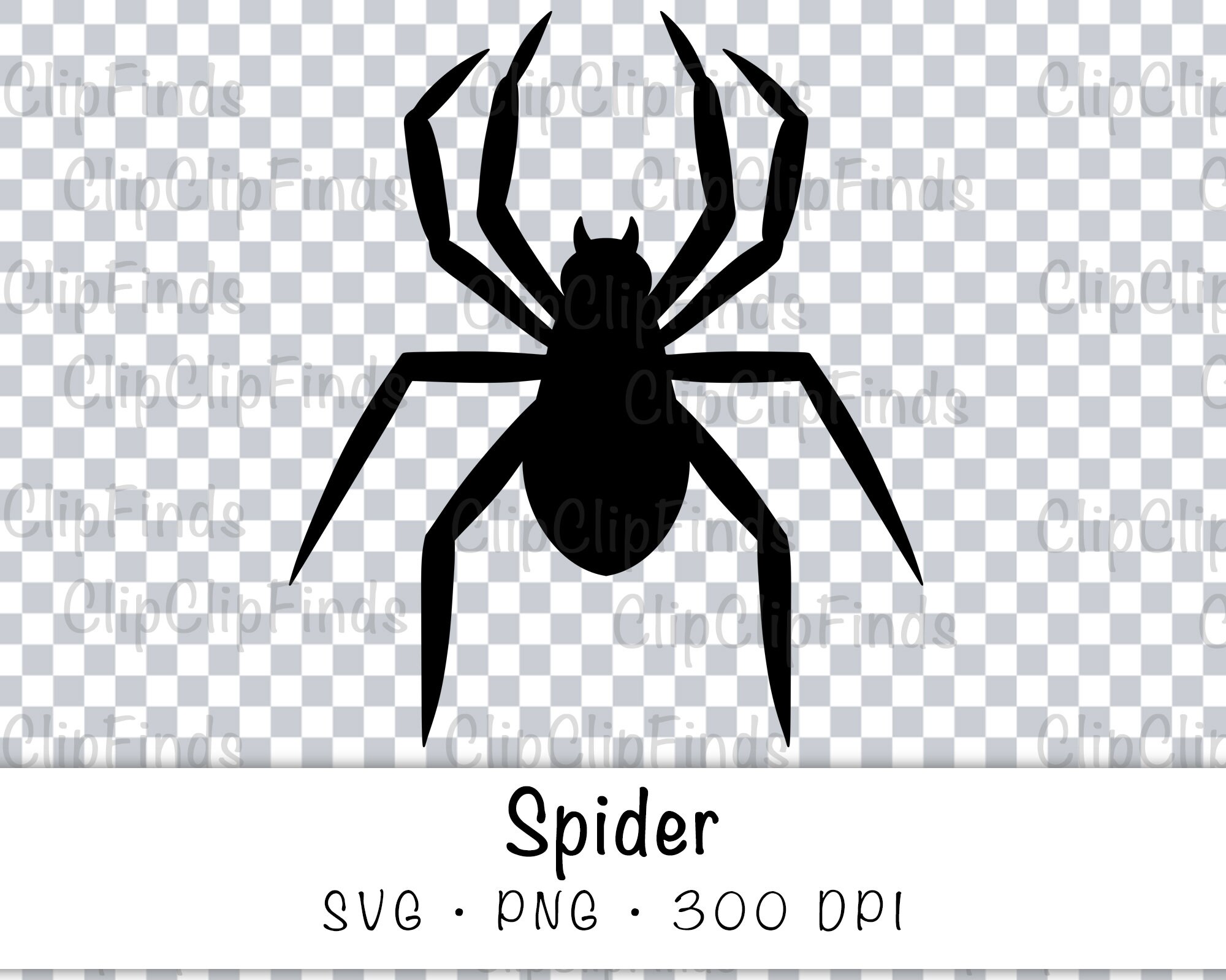 Spider SVG Vector Cut File and PNG Transparent Background - Etsy