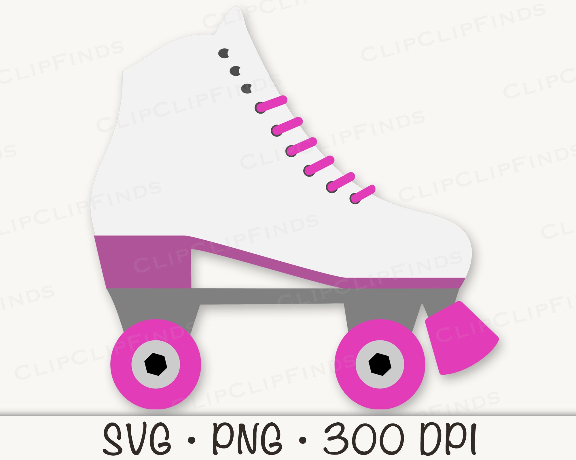 Roller Skate SVG Roller Skate Clipart Pink and White Roller - Etsy ...