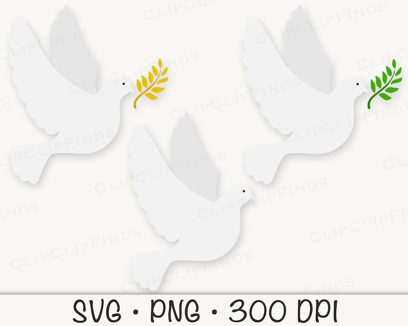 Flying Dove With Branch Bundle Peace Dove Confirmation - Etsy