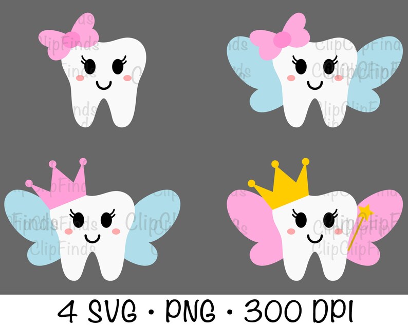 Tooth Fairy Bag SVG PNG Tooth Fairy Bundle Pack Girl Tooth - Etsy