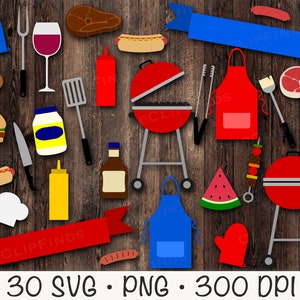 BBQ Clipart, Summer Barbecue, Summer Cookout, Backyard, BBQ SVG Png ...