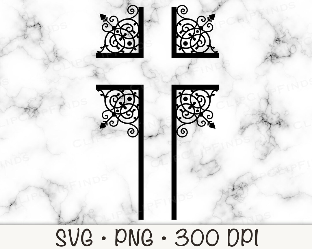 Filigree Cross SVG: Ornate Vintage Frame (digital Download) - Etsy