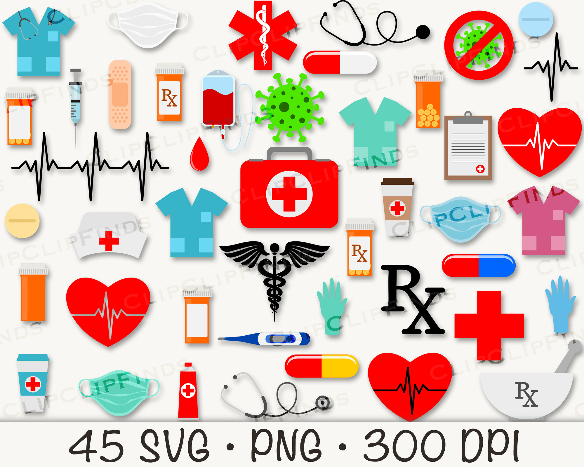 Medical Clip Art Bundle Pack SVG PNG Instant Digital - Etsy Australia