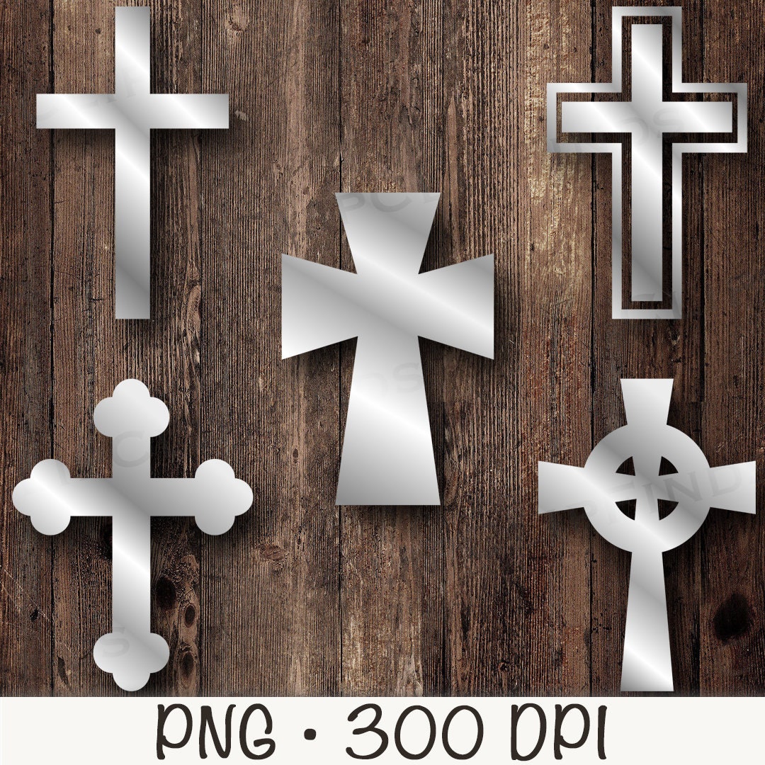 Silver Cross PNG, Silver Cross Clipart, Silver Crosses Overlay Bundle ...
