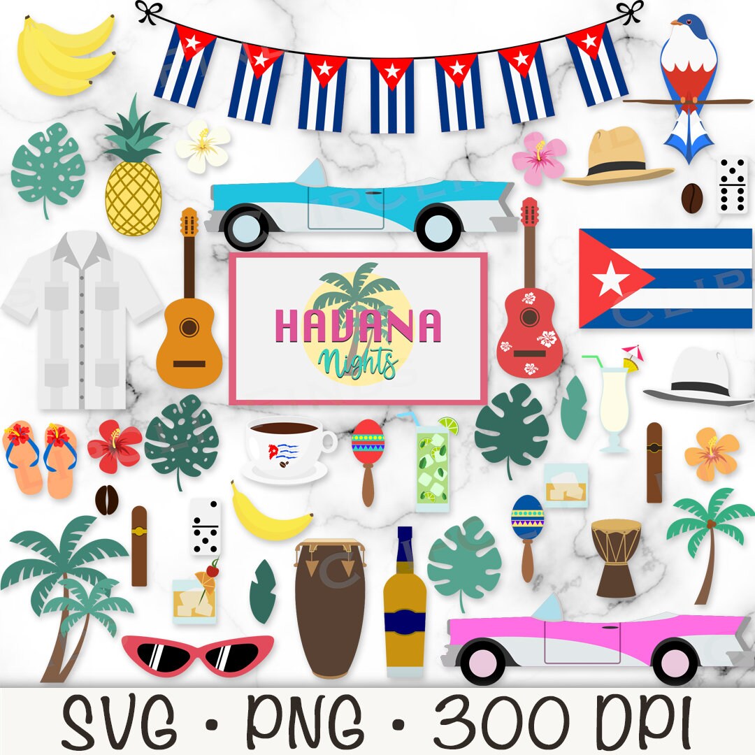 Cuban Clipart, Cuba SVG, PNG, Instant Digital Download - Etsy