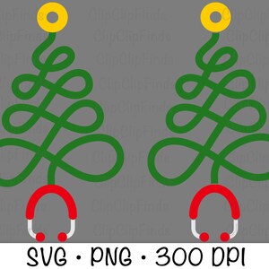 Nurse Christmas Tree Stethoscope, Medical Tree, SVG Vector Cut File and ...