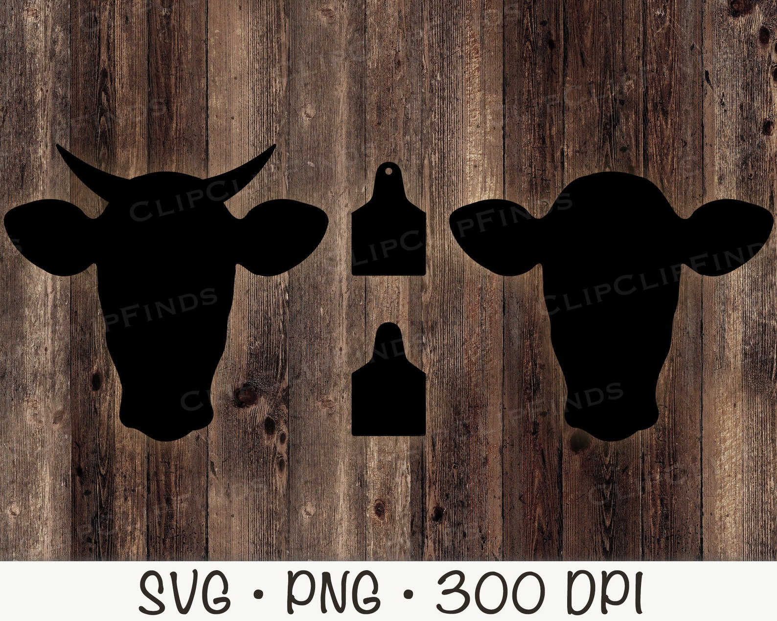 Cow Head With Tag SVG PNG: Bull Horn Clipart (digital Download) - Etsy