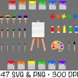Paint Clipart Painting Clipart SVG PNG Colorful Paint - Etsy
