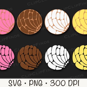 Concha, Pan Dulce, Mexican Sweet Bread SVG Vector Cut File and PNG ...
