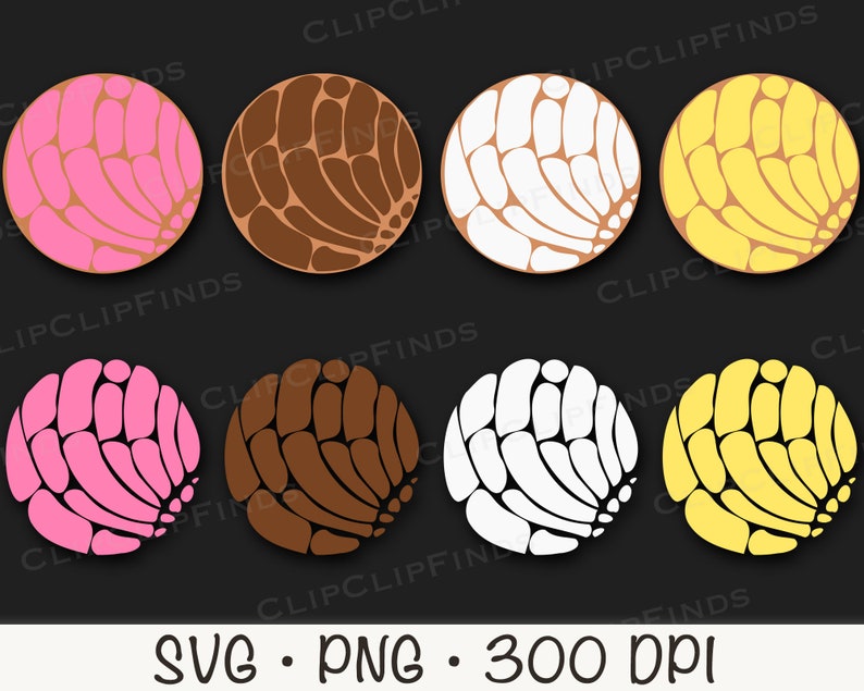 Concha Pan Dulce Mexican Sweet Bread SVG Vector Cut File and - Etsy