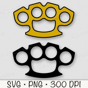 Brass Knuckles SVG, Knuckleduster PNG, Brass Knuckle Silhouette Shape ...