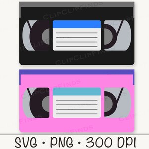 VHS Cassette Tape SVG, Retro Cassette Tapes Clipart, 80's, 90's, VCR ...