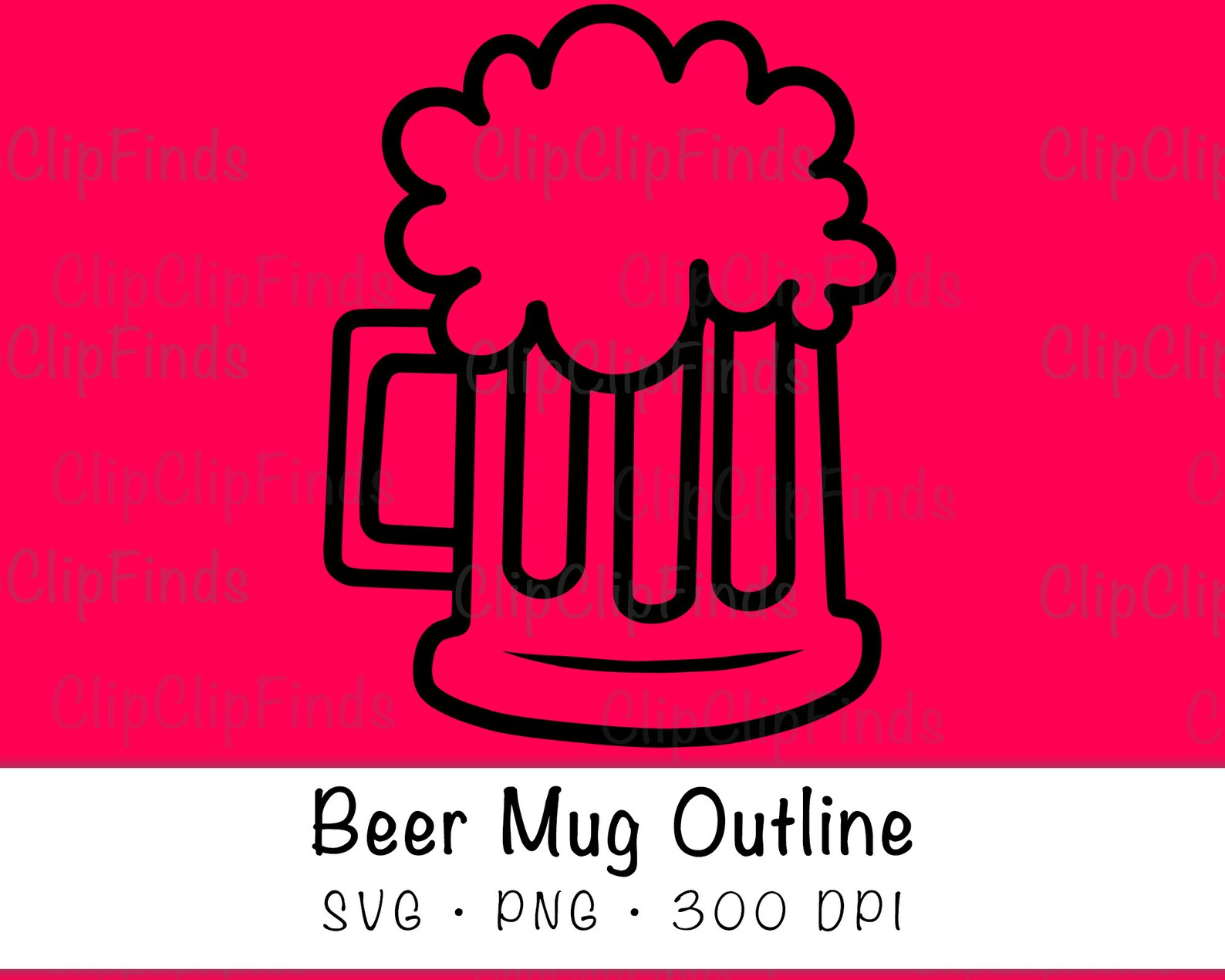 Beer Mug Outline SVG Vector Cut File and PNG Transparent - Etsy