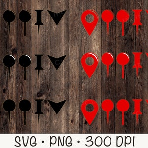 Location Map Pin SVG, Location Sign Silhouette, Red Location Pin, Push ...