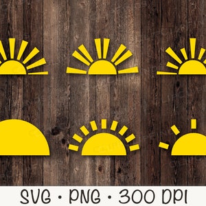 Sunshine, Sun, Sunset, Sunrise, Half Sun, SVG, PNG, Clip Art, Instant ...