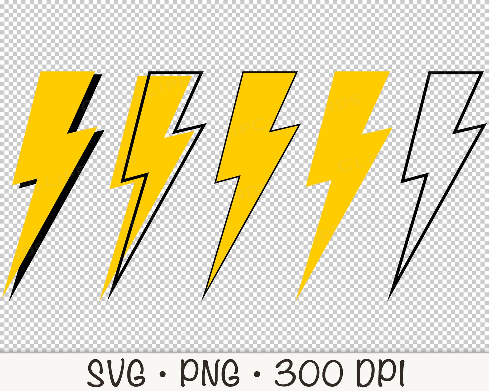 Lightning Bolt SVG: Thunder Outline Clipart (digital Download) - Etsy