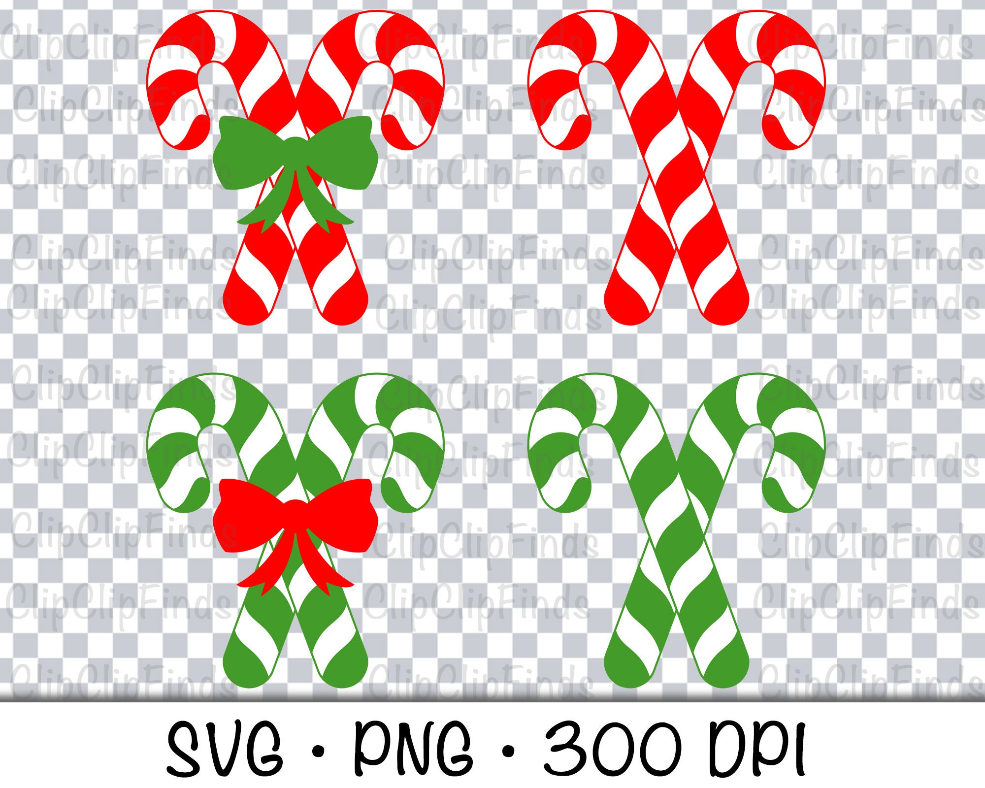 Crossed Candy Cane With Bow Green Candy Cane Christmas - Etsy