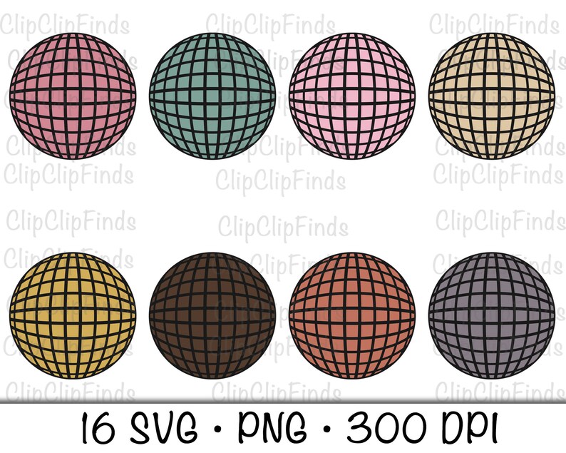 Disco Ball Bundle Groovy SVG Vector Cut File and PNG - Etsy