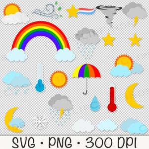 Weather Clipart, Weather PNG, Weather SVG, Forecast, Rain, Wind ...