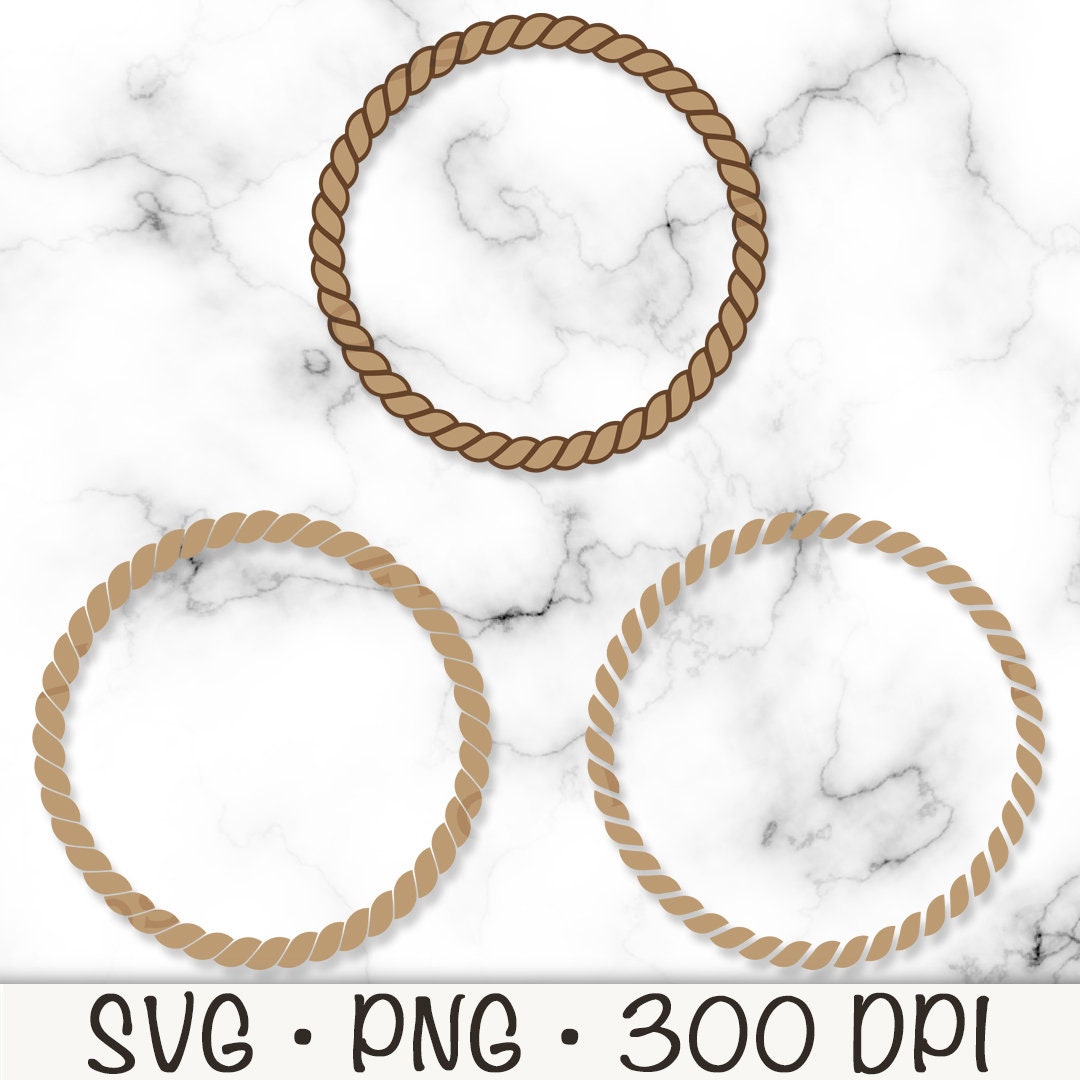Circle Rope Frame SVG, Round Circle Border SVG, Nautical Frame PNG ...