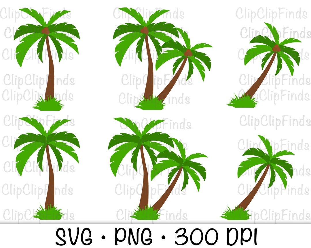 Coconut Palm Tree SVG PNG Instant Digital Download - Etsy UK