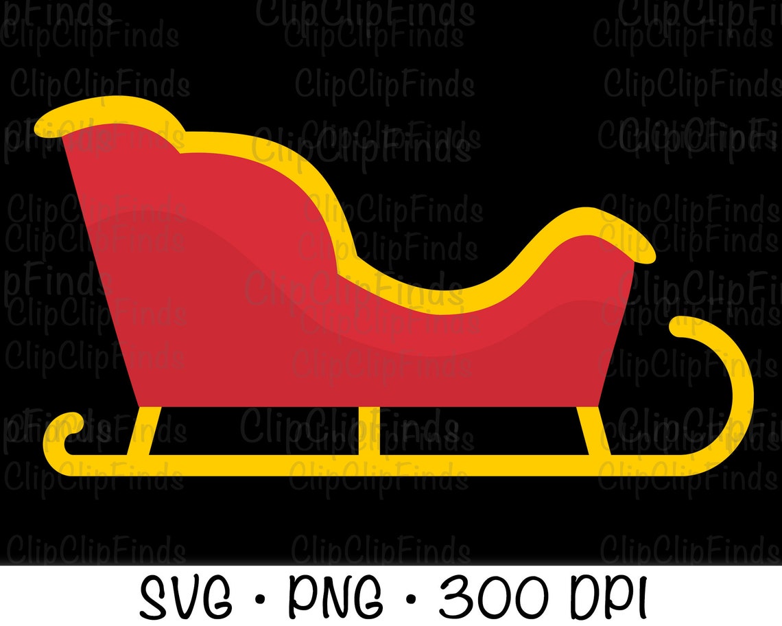 Santa Claus Christmas Sleigh SVG PNG Clip Art Instant - Etsy