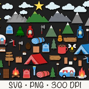 Camping Clipart Bundle: Happy Camper PNG SVG (digital Download) - Etsy