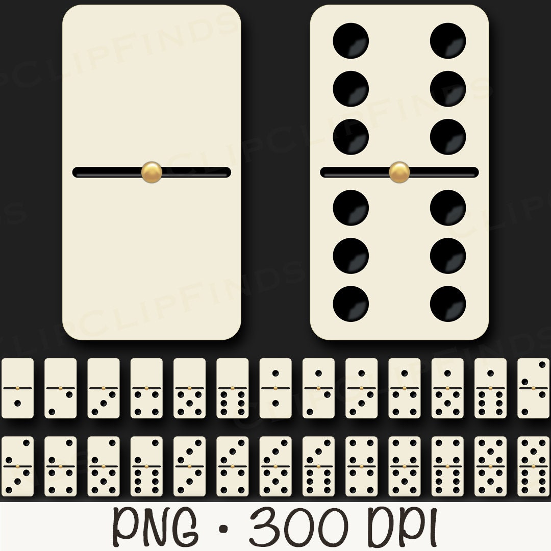Dominoes Clipart Set: Hand-drawn PNG Graphics (digital Download) - Etsy UK