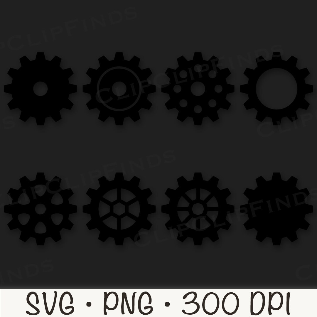 Cog Bundle Pack SVG, Gear Cog PNG, Mechanical Cog Wheel, Steampunk, Cog ...