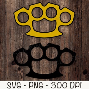 Brass Knuckles SVG, Knuckleduster PNG, Brass Knuckle Silhouette Shape ...