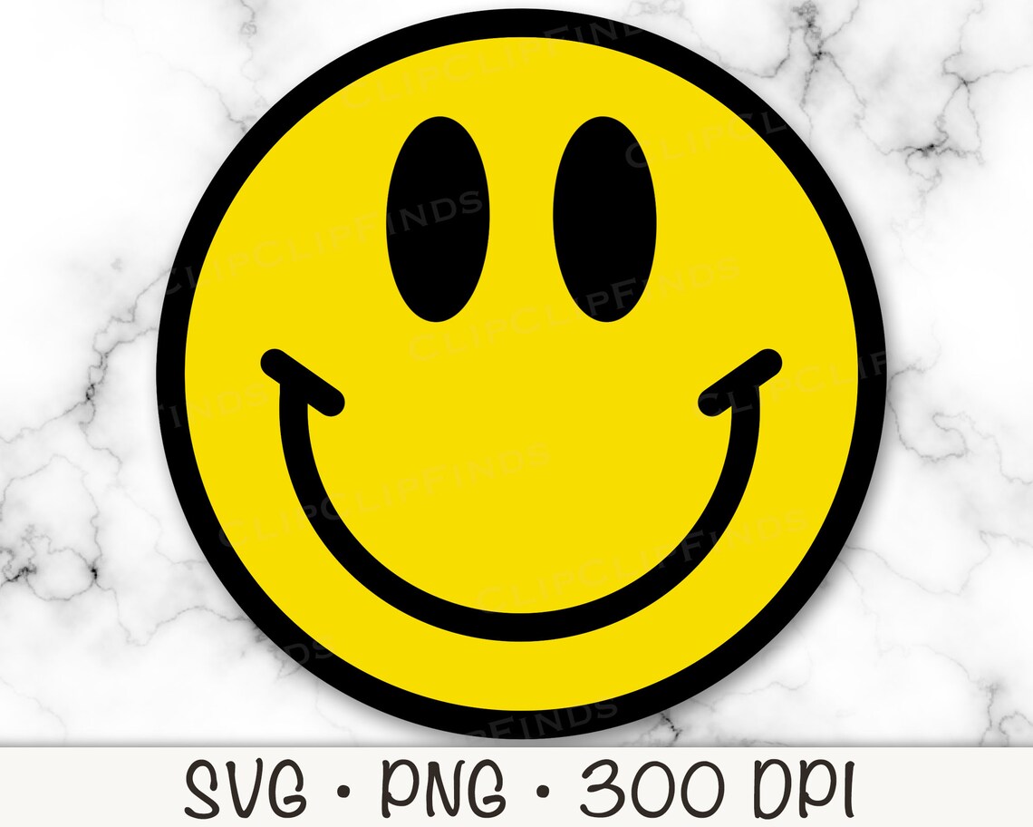 Smiley Face Groovy Retro SVG Vector Cut File PNG - Etsy