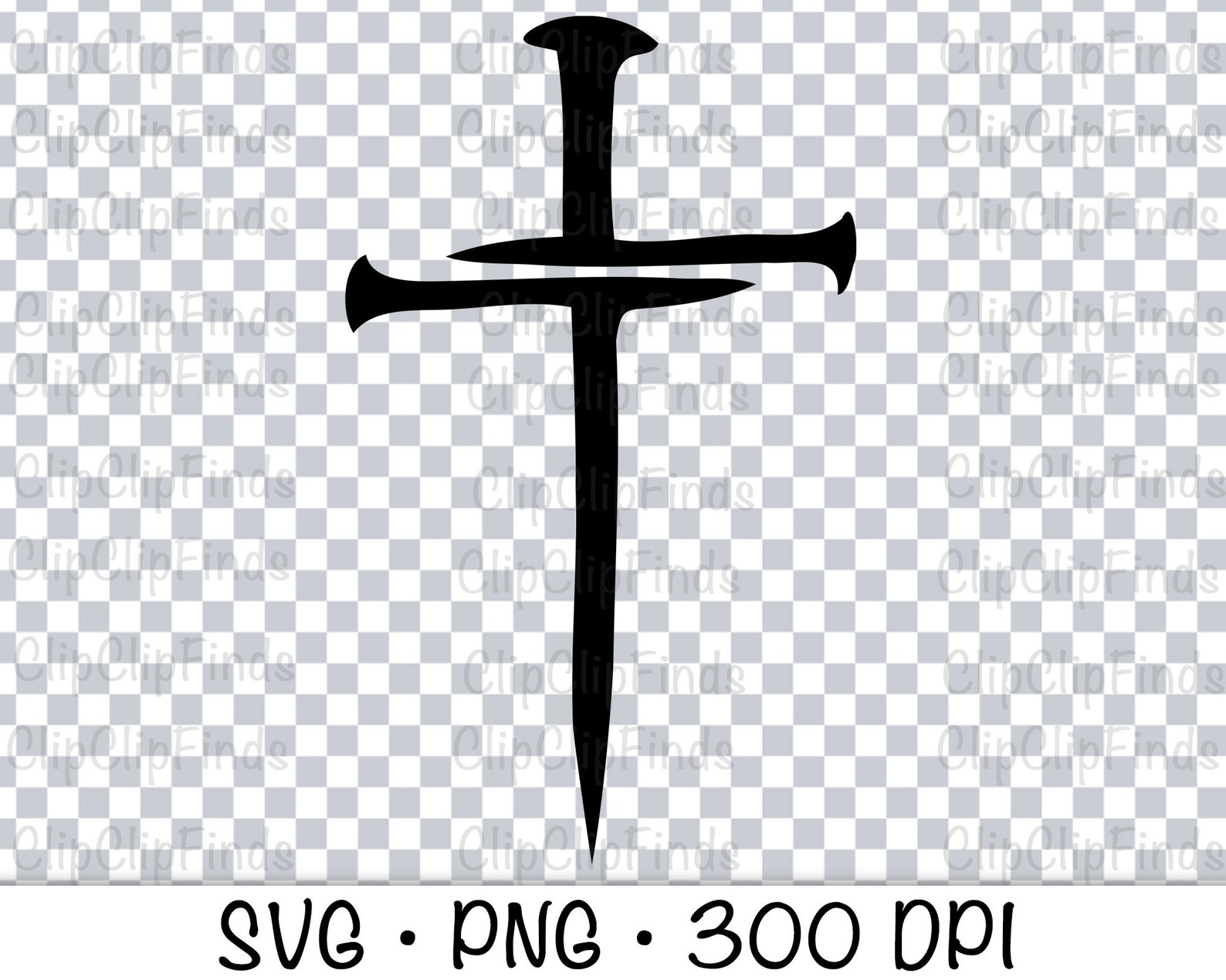 Nail Cross SVG Vector PNG Instant Digital Download - Etsy