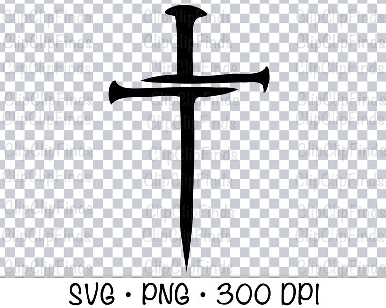 Nail Cross SVG Vector PNG Instant Digital Download - Etsy