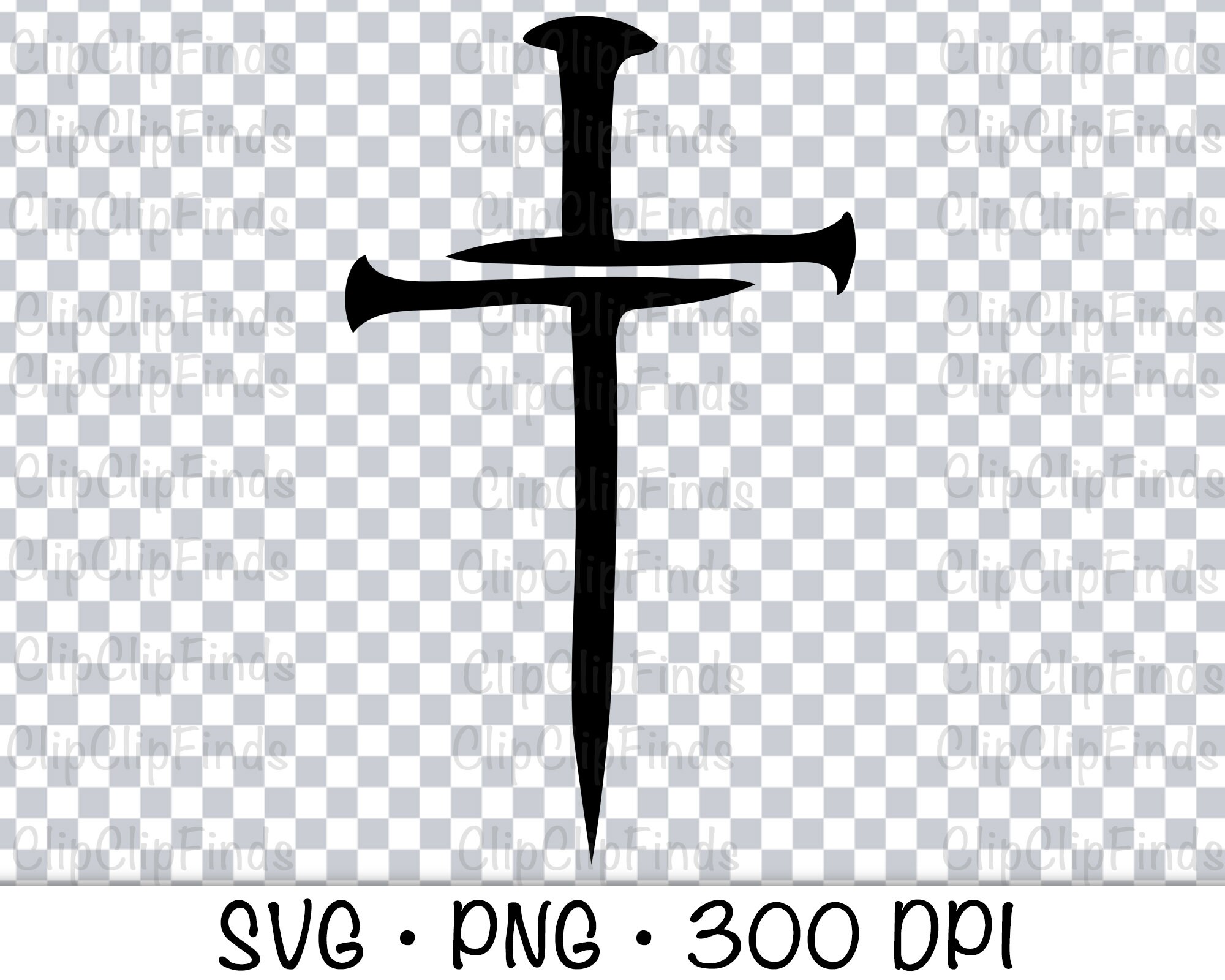 Nail Cross SVG Vector PNG Instant Digital Download - Etsy UK
