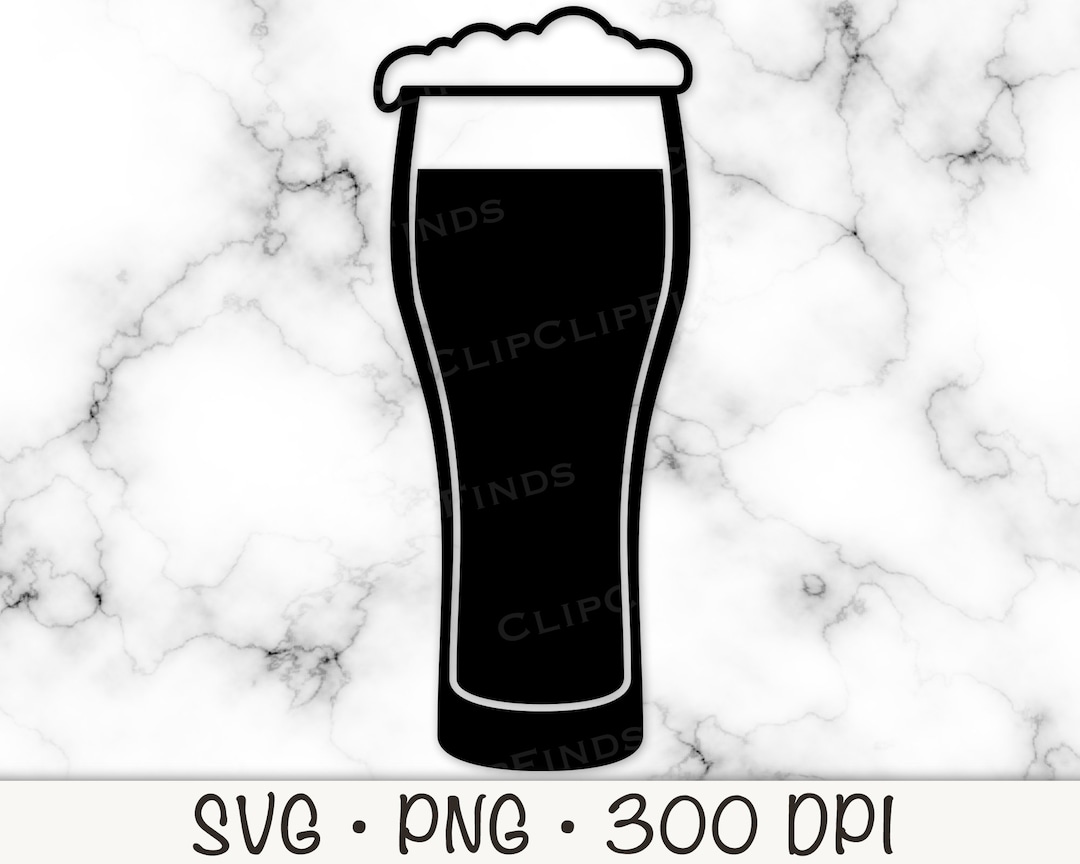 Tall Beer Glass SVG Vector Cut File and PNG Transparent Background Clip ...