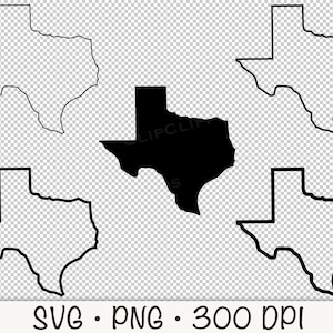 Texas State Outline SVG: Vector Cut File, Transparent PNG (digital ...